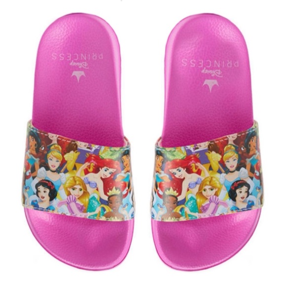 Disney | Shoes | Disney Kids Princess Pink Character Collage Slide ...